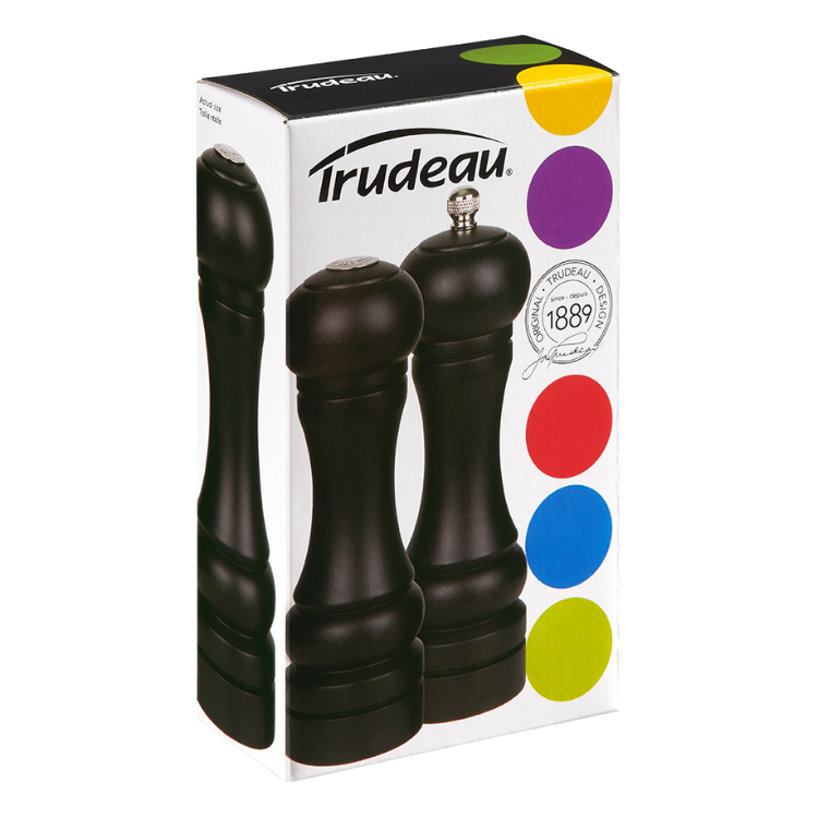 TRUDEAU SEVILLE WOOD PEPPER MILL & SALT SHAKER SET 6 IN – Gdaoust.com